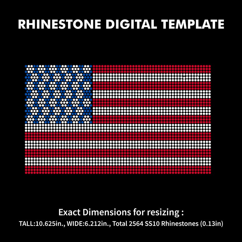 USA Flag Rhinestone Design, American Flag Rhinestone Template Cricut ...