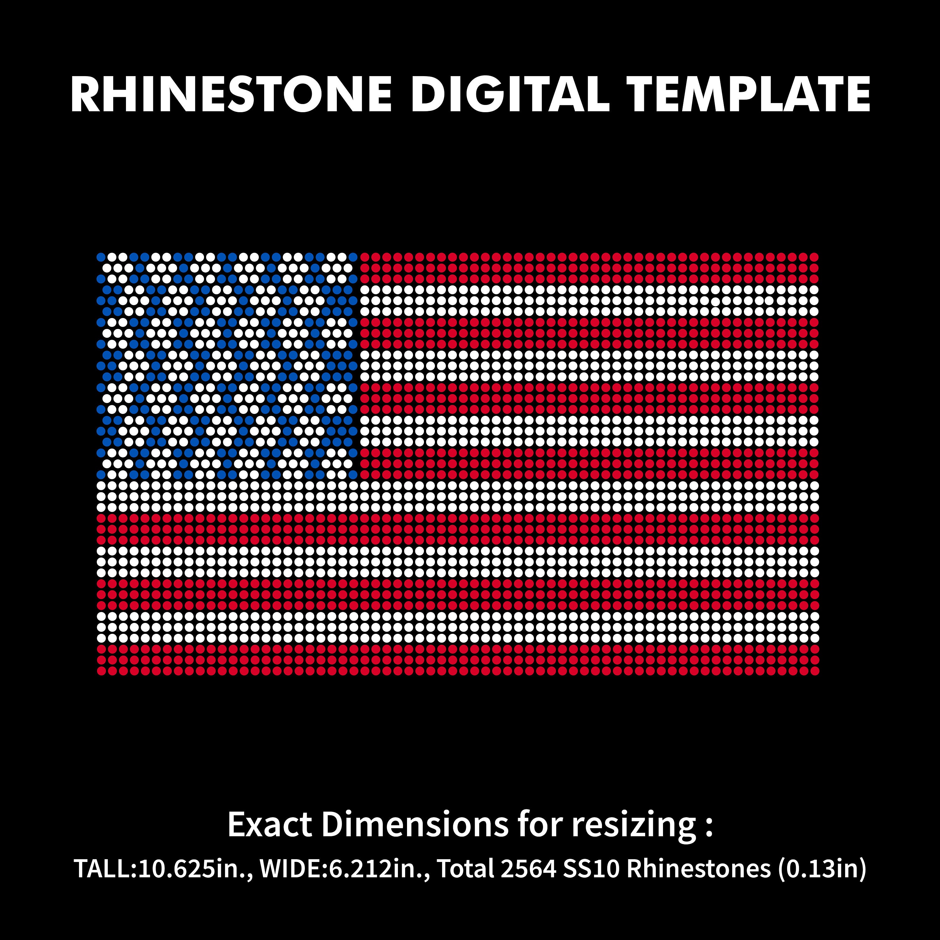 USA Flag Rhinestone Design, American Flag Rhinestone Template Cricut ...