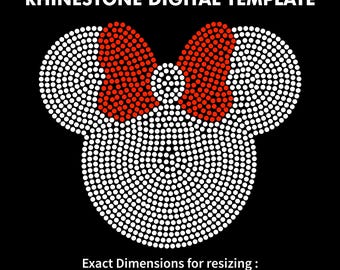 Rhinestone Mickey Mouse Bow Cartoon Design, Rhinestone Templates Cricut ...