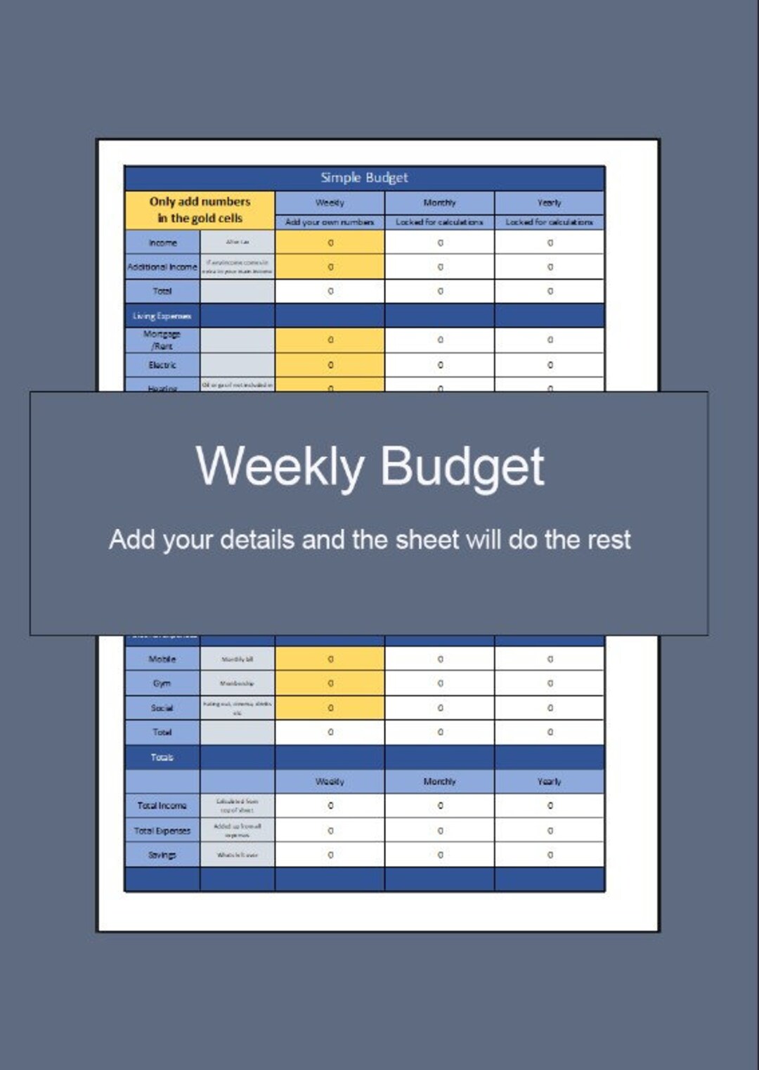 Simple Weekly Budget Planner - Etsy