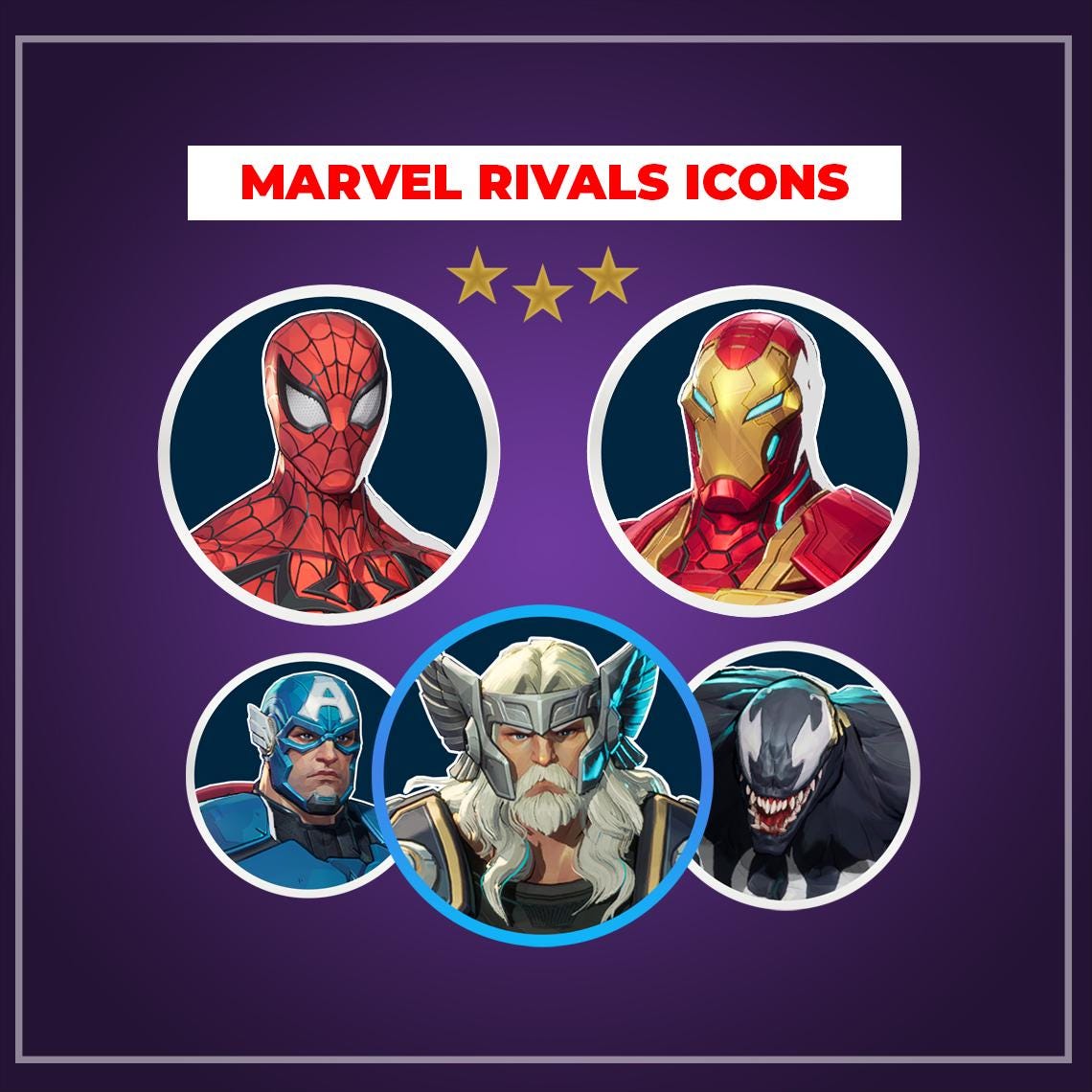 Get All 35 Marvel Rivals Heroes Icons (PNG), for Your Gaming Clips ...