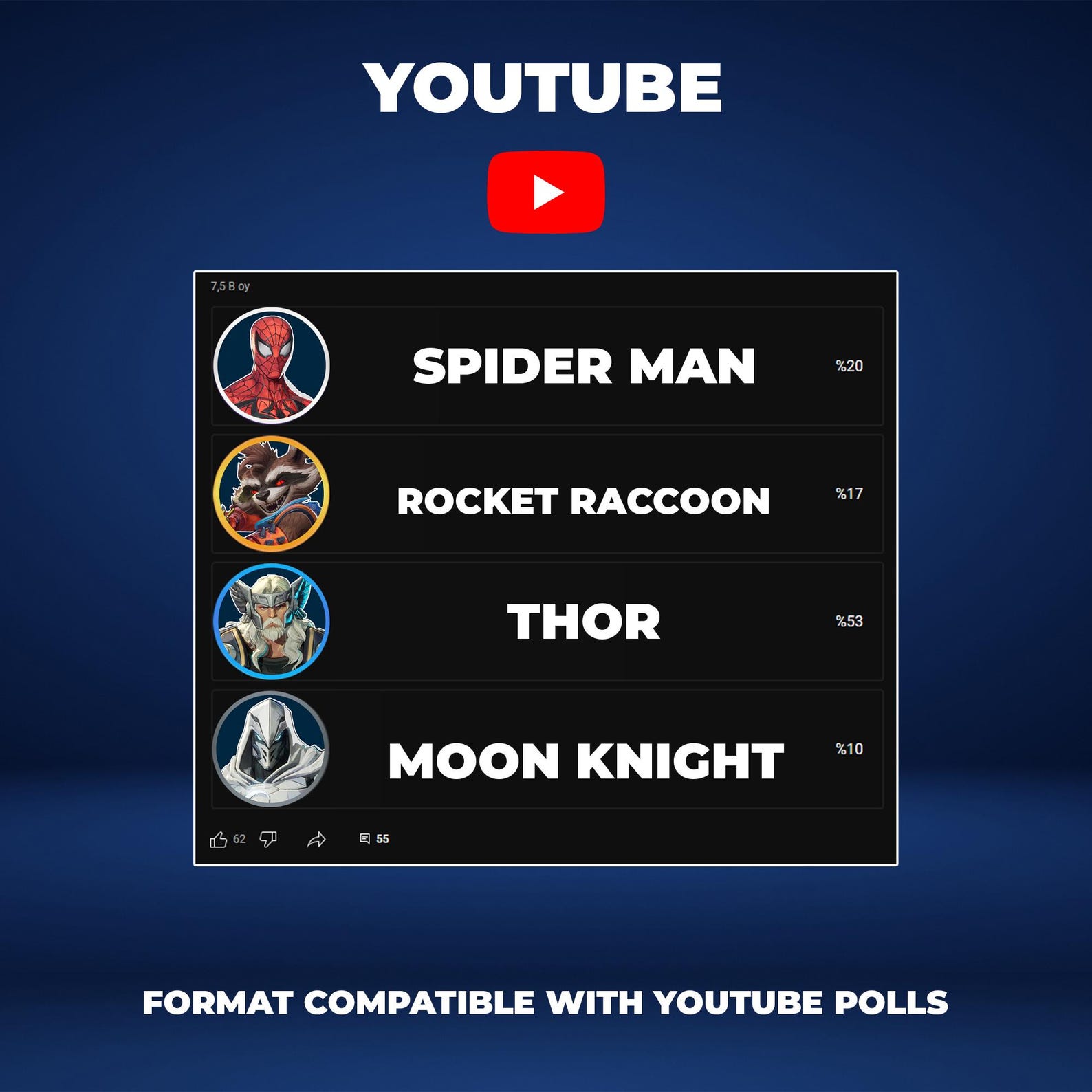 Get All 35 Marvel Rivals Heroes Icons (PNG), for Your Gaming Clips ...