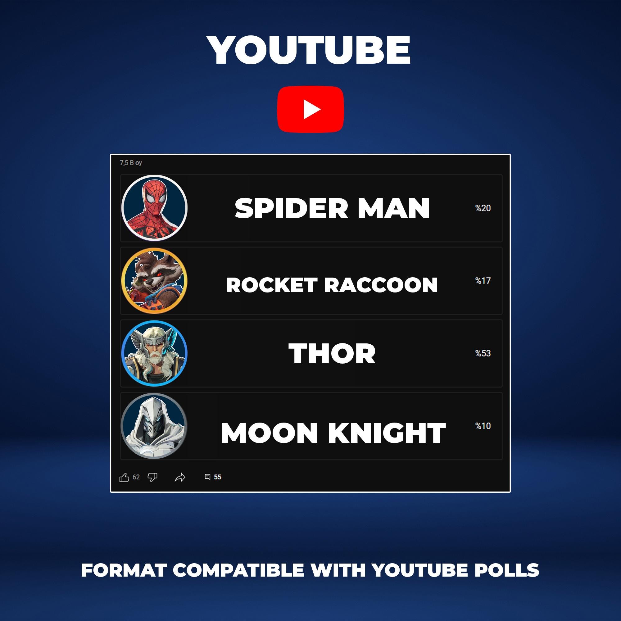 Get All 35 Marvel Rivals Heroes Icons (PNG), for Your Gaming Clips ...