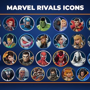 Get All 35 Marvel Rivals Heroes Icons (PNG), for Your Gaming Clips ...