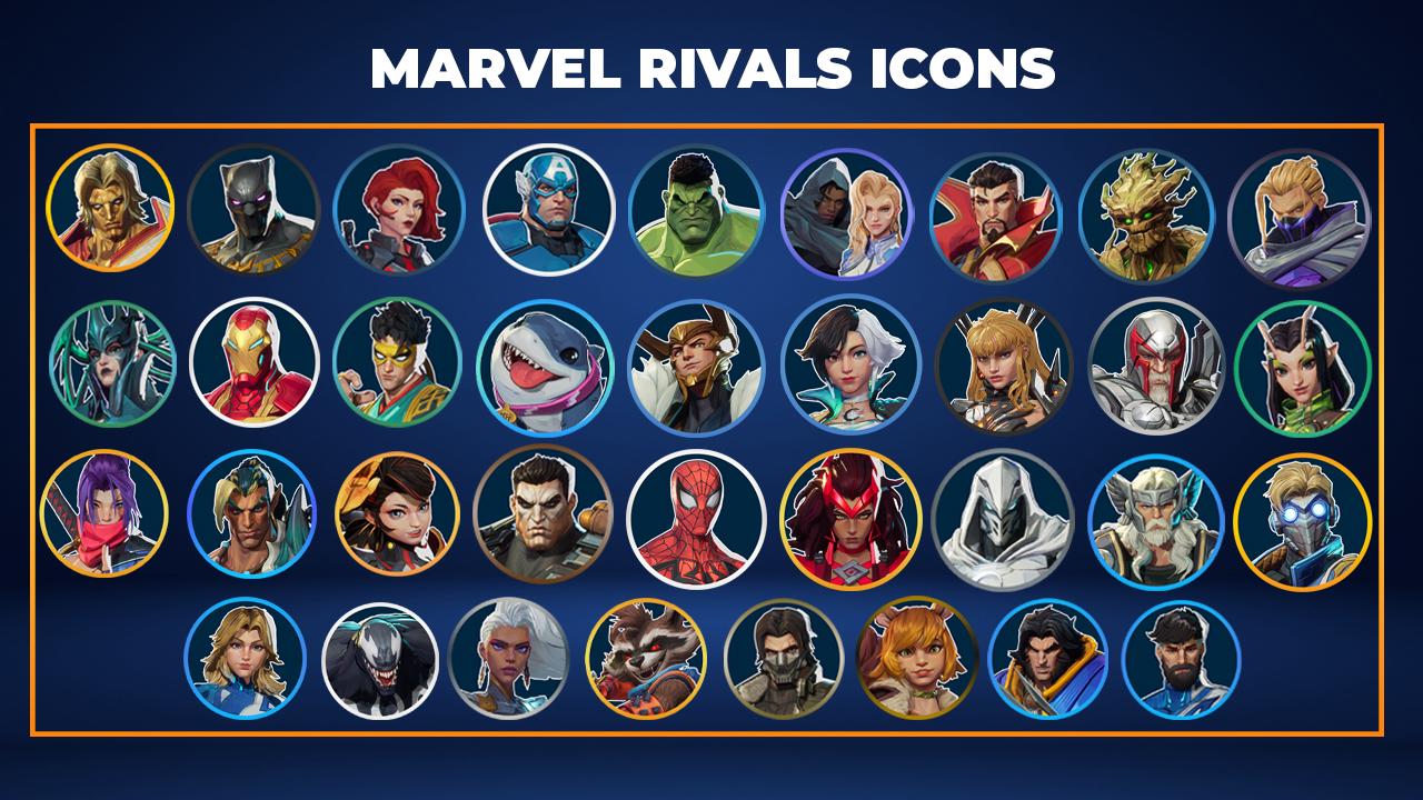 Get All 35 Marvel Rivals Heroes Icons (PNG), for Your Gaming Clips! **marvel Rivals New ...