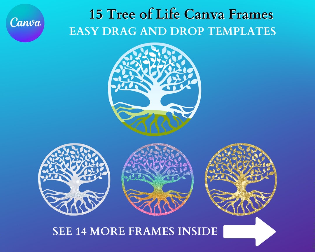 Tree of Life Canva Frames. 15 Frames Editable Drag and Drop - Etsy