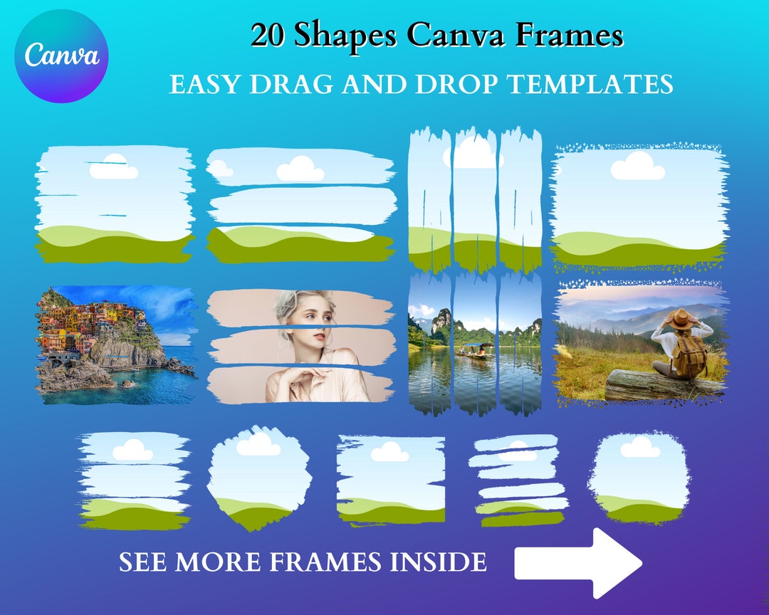 20 Different Shapes. Fill Your Own Design in Canva. Editable - Etsy
