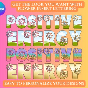 Flower Alphabet Canva Frames. Fill Your Own Letters in Canva. Editable ...