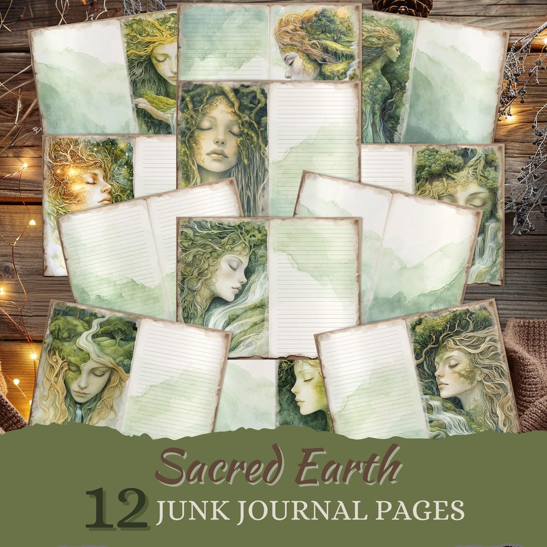 Sacred Earth. 12 Nature Inspired Journal Pages. Blank & Lined Pages for ...