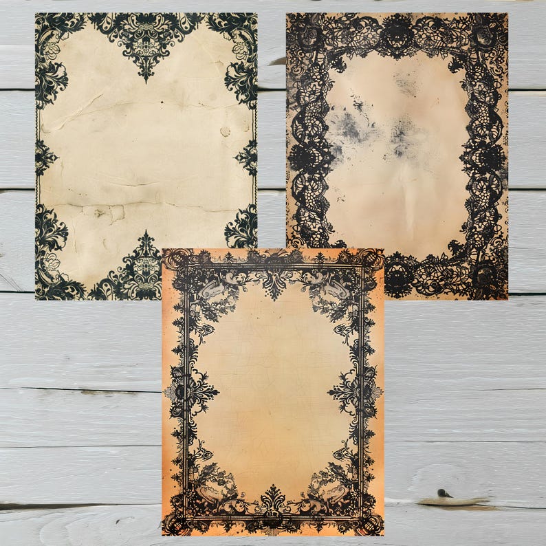 Gothic Black Lace Border Journal Pages: Scrapbooking & Cardmaking ...
