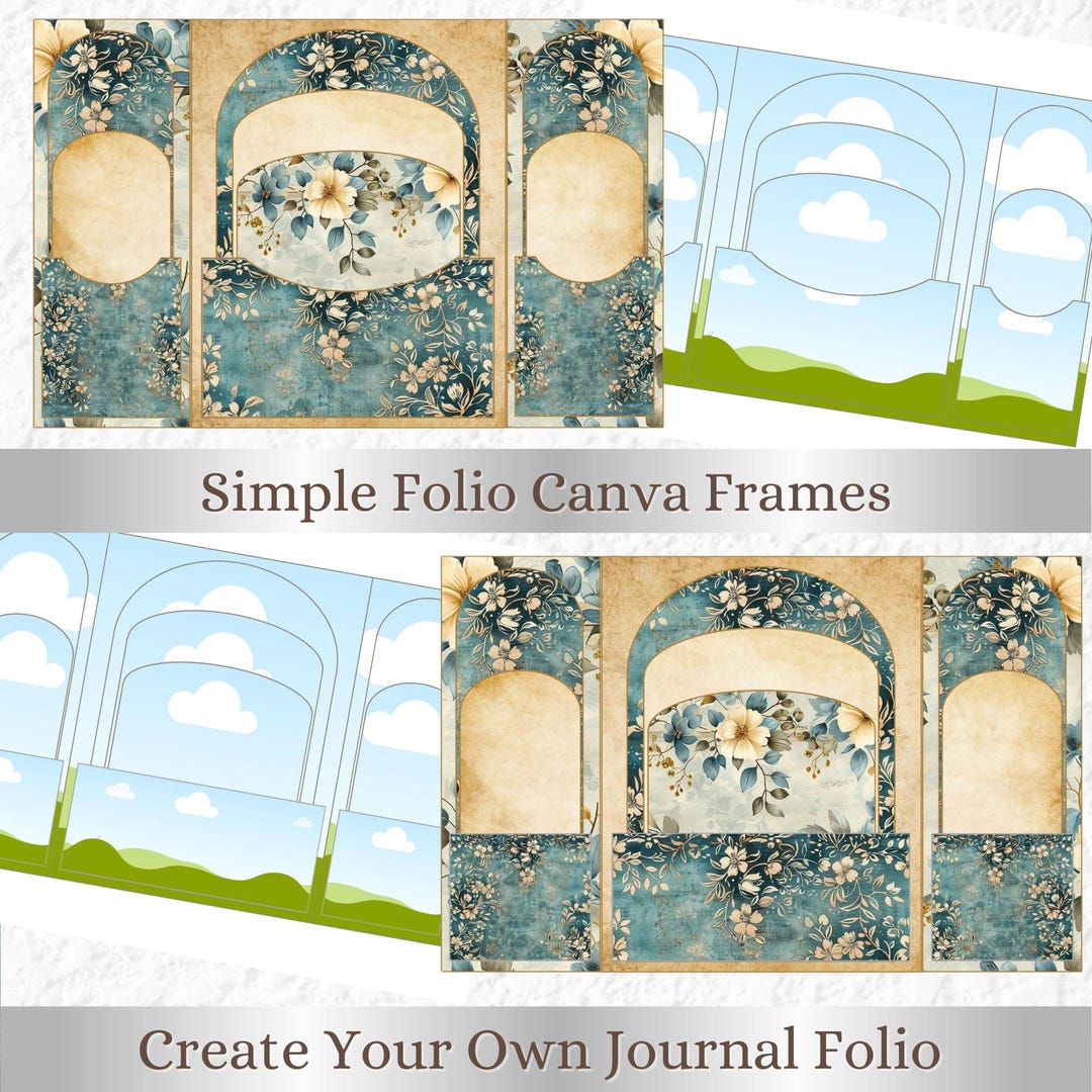 Simple Folio Template Using Canva Frames. Create a Junk Journal Folio ...