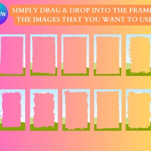 Grunge Interior Canva Photo Frames. 20 Frames. Fill Your Own Design in ...