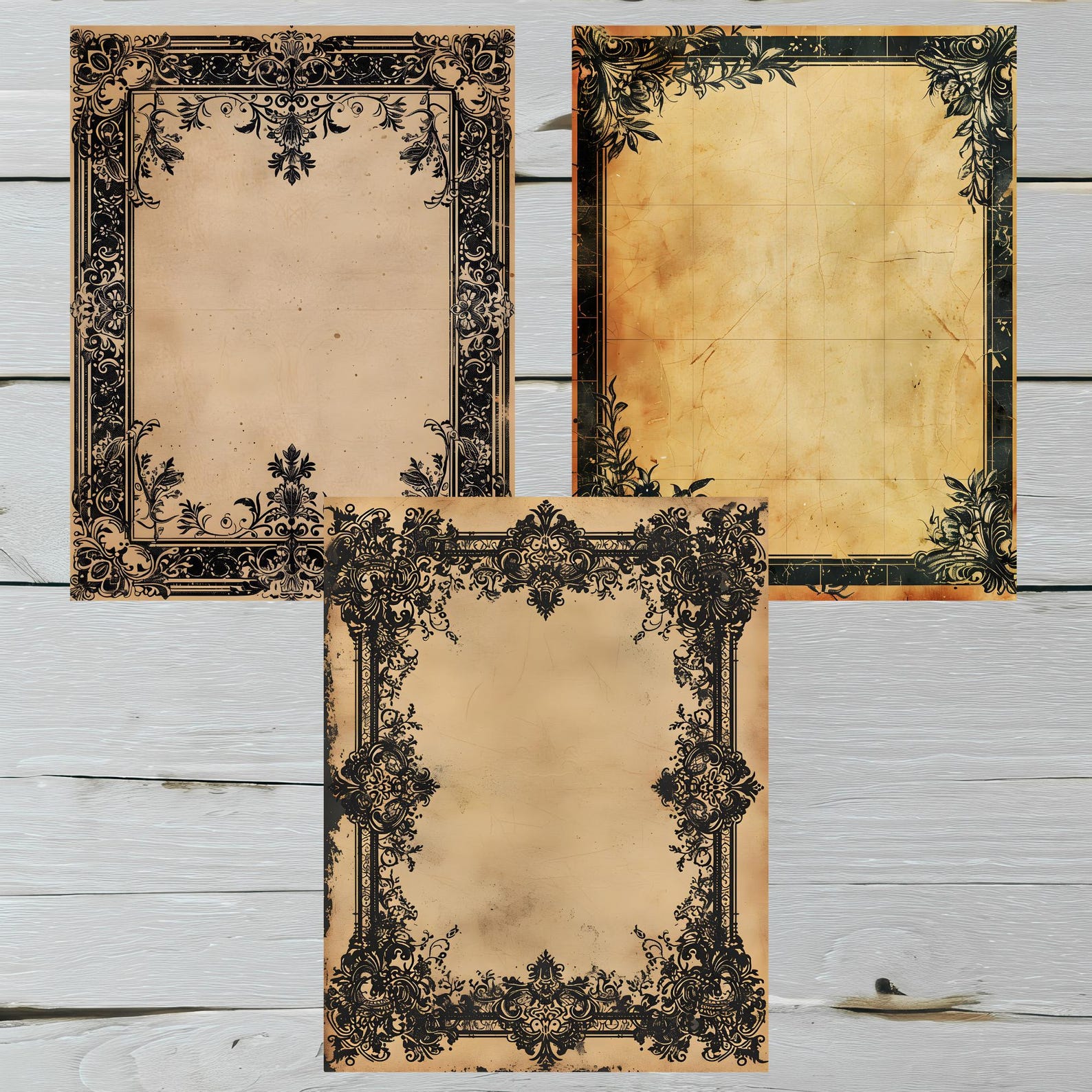 Gothic Black Lace Border Journal Pages: Scrapbooking & Cardmaking ...