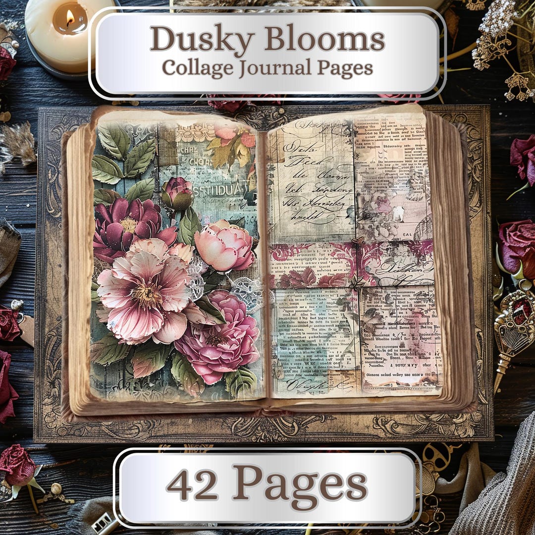 Dusky Blooms Floral Collage Journal Pages: Victorian Printable (digital ...