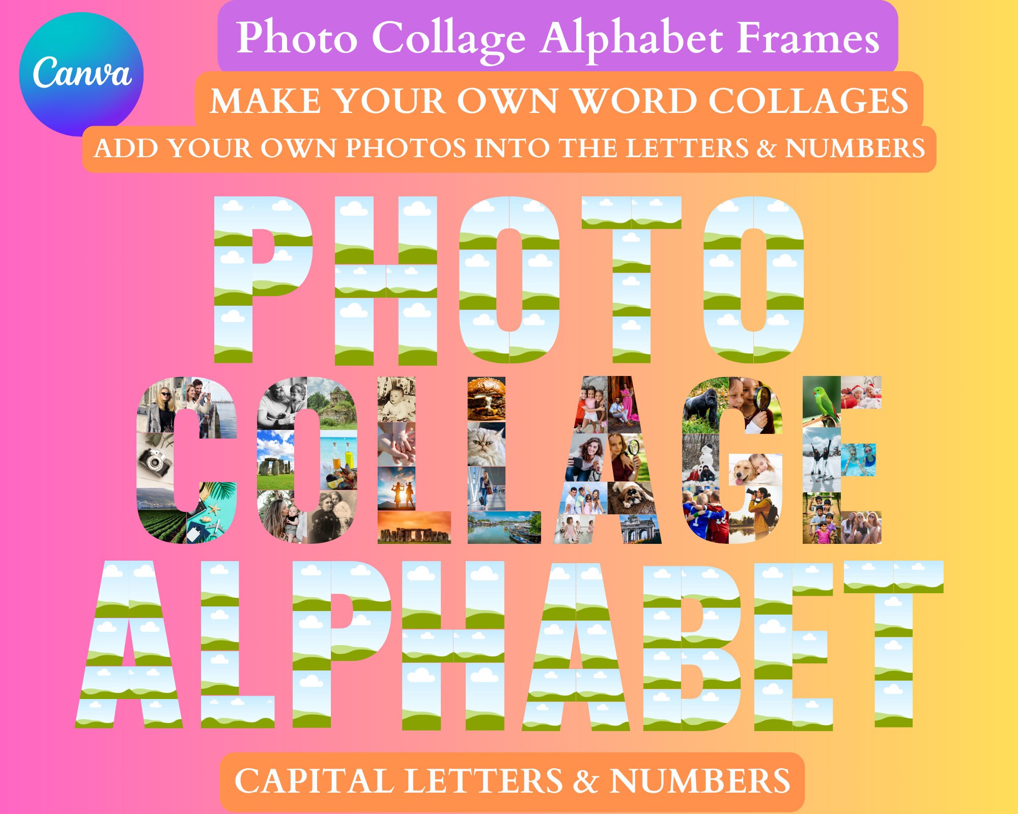Photo Collage Alphabet Frames. Make Your Own Unique Photo Collage in ...