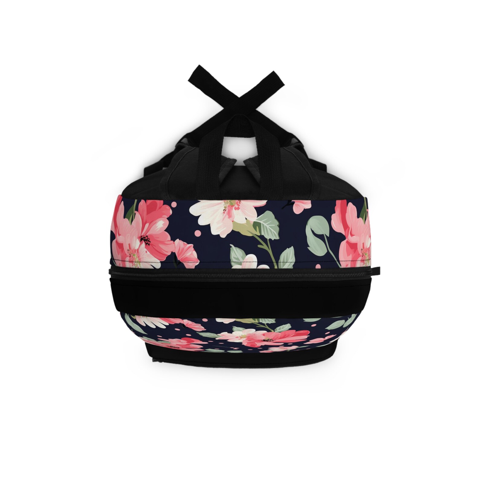 Black and Pink Floral Backpack - Etsy