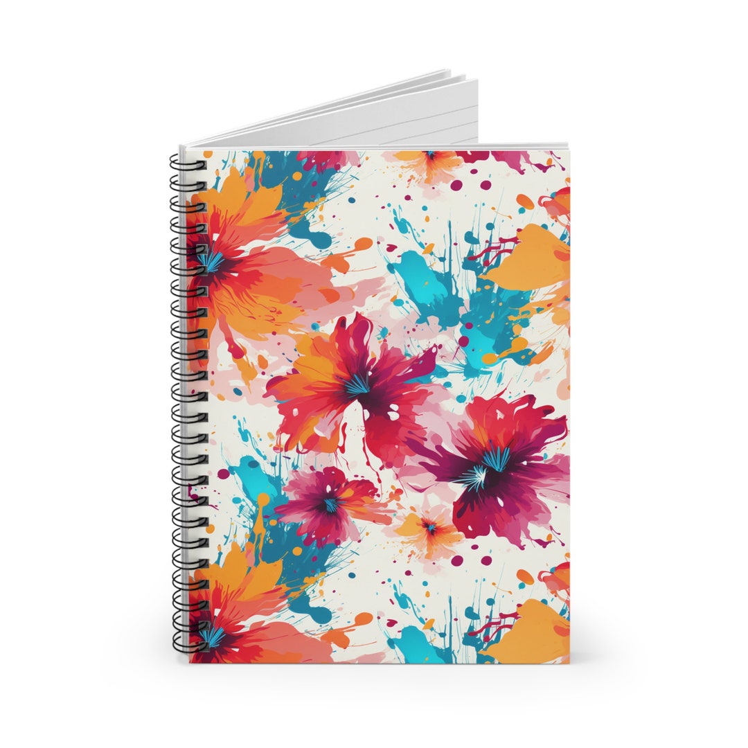 Painted Watercolor Flower Spiral Notebook - Etsy