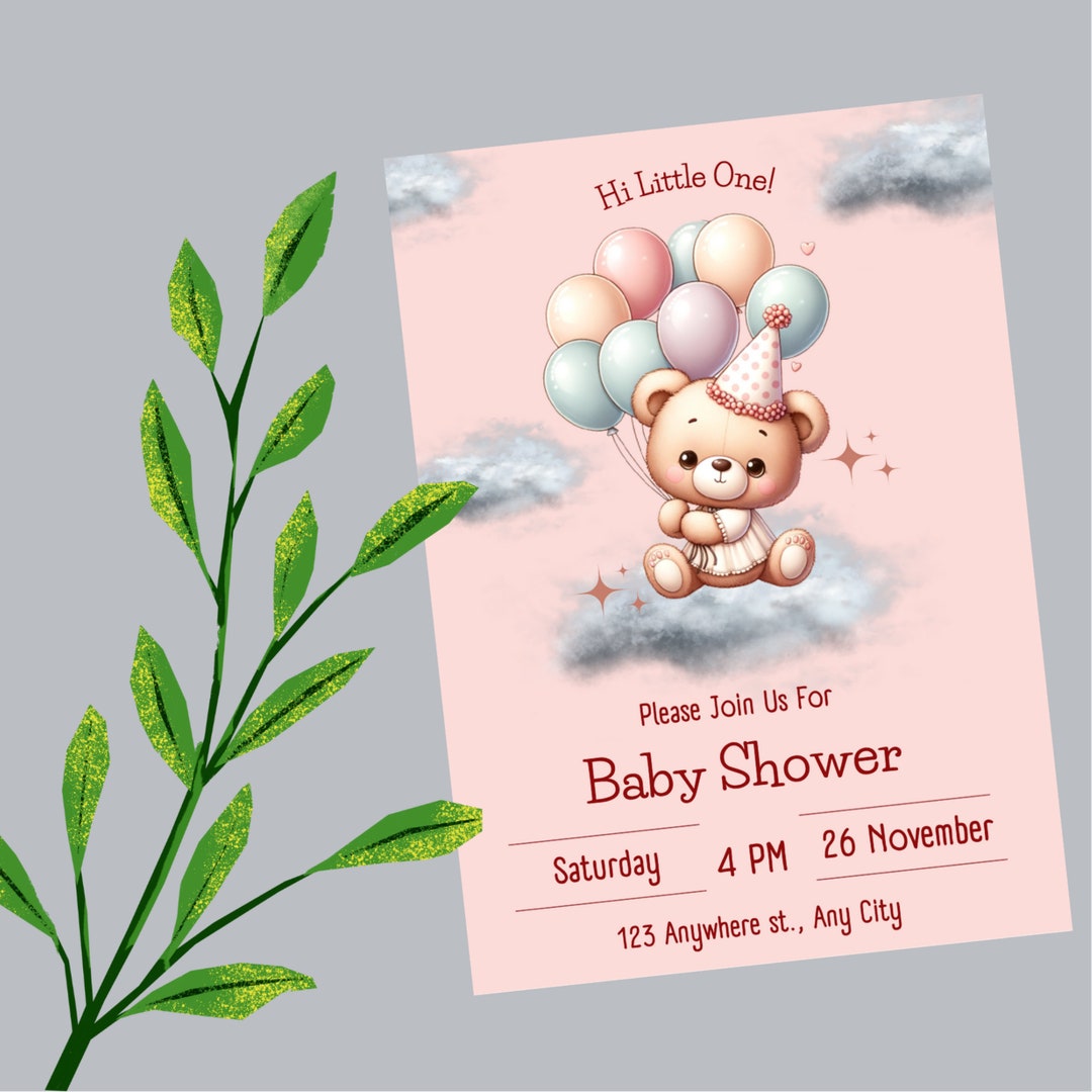 Teddy Bear Birthday Card Oh Baby Digital Card Teddy Bear - Etsy
