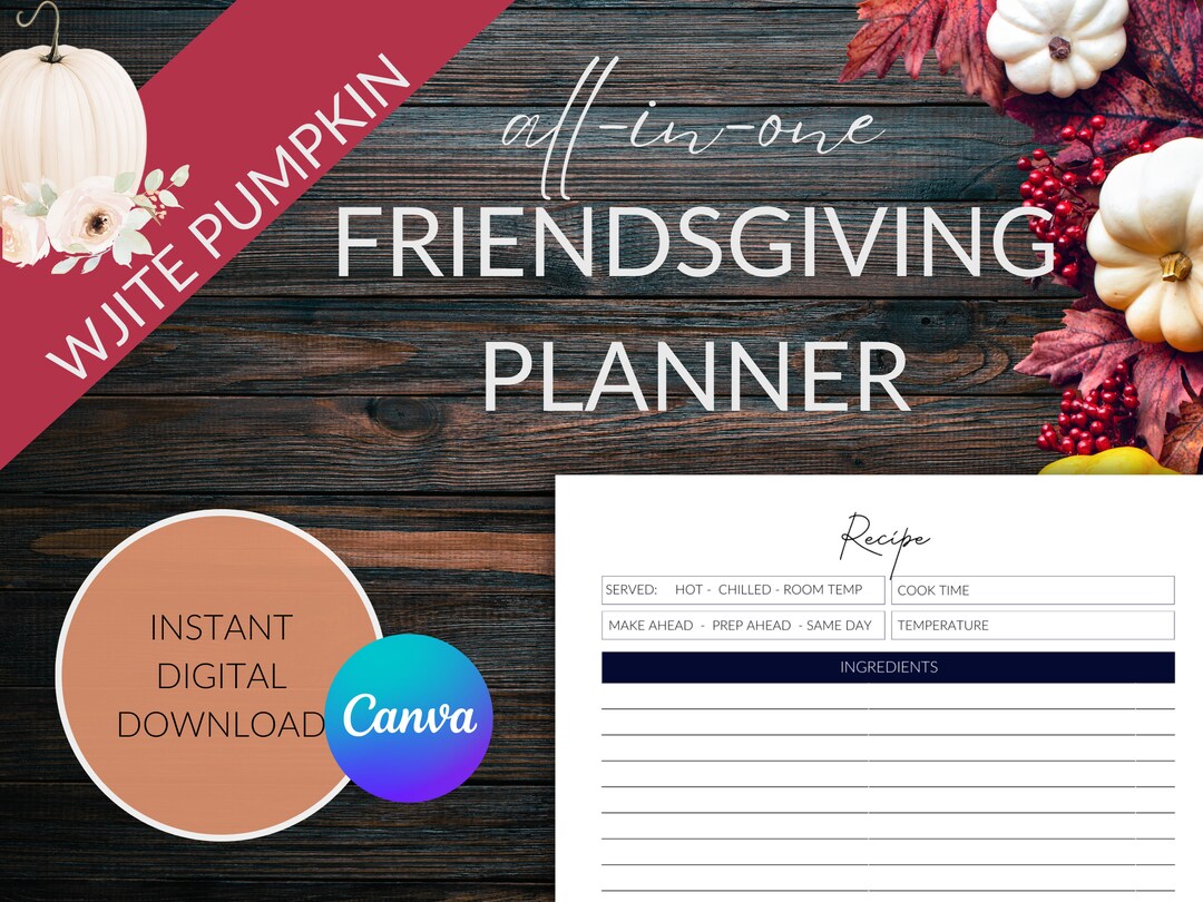 Friendsgiving Planner Friendssgiving Printable Planner - Etsy