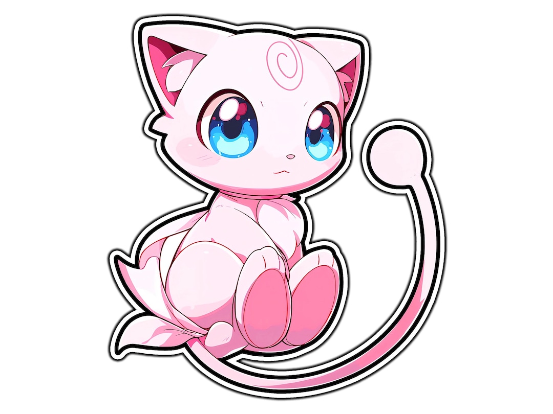 Mew Cute Sticker Die-cut, Water Proof, Weather Proof, Vinyl Sticker ...