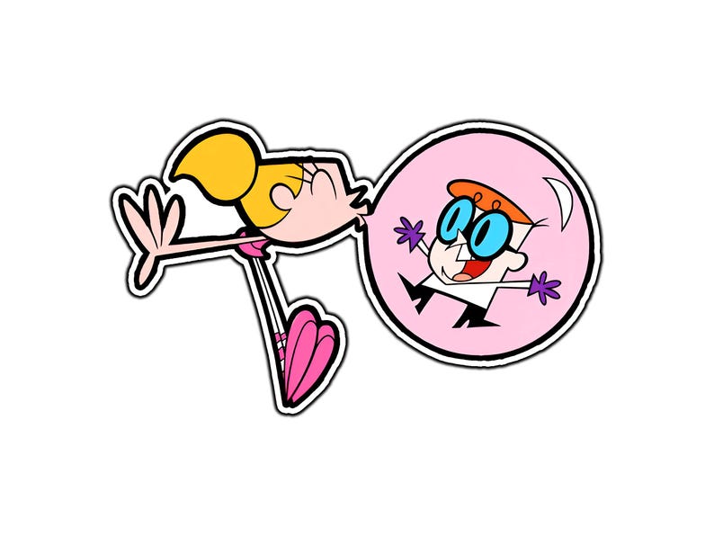 Dee Dee Blowing Dexter Bubblegum Sticker Die-cut, Water Proof, Weather ...