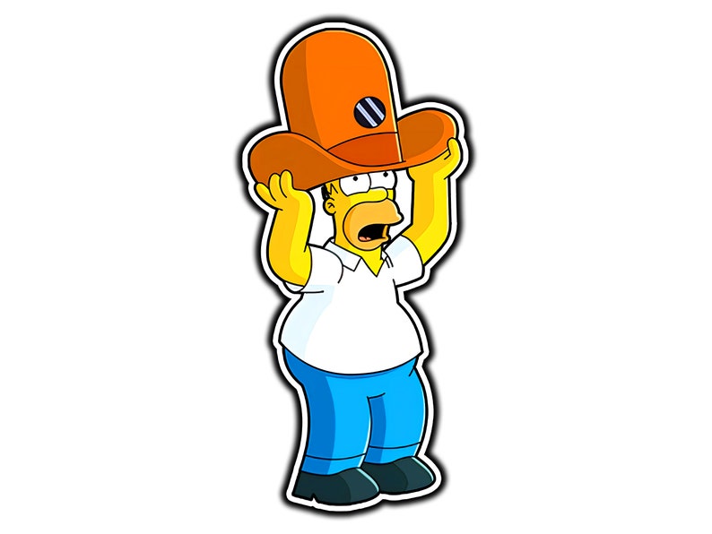 Camera Hat Homer Sticker Water Proof, Weather Proof, Vinyl Sticker ...