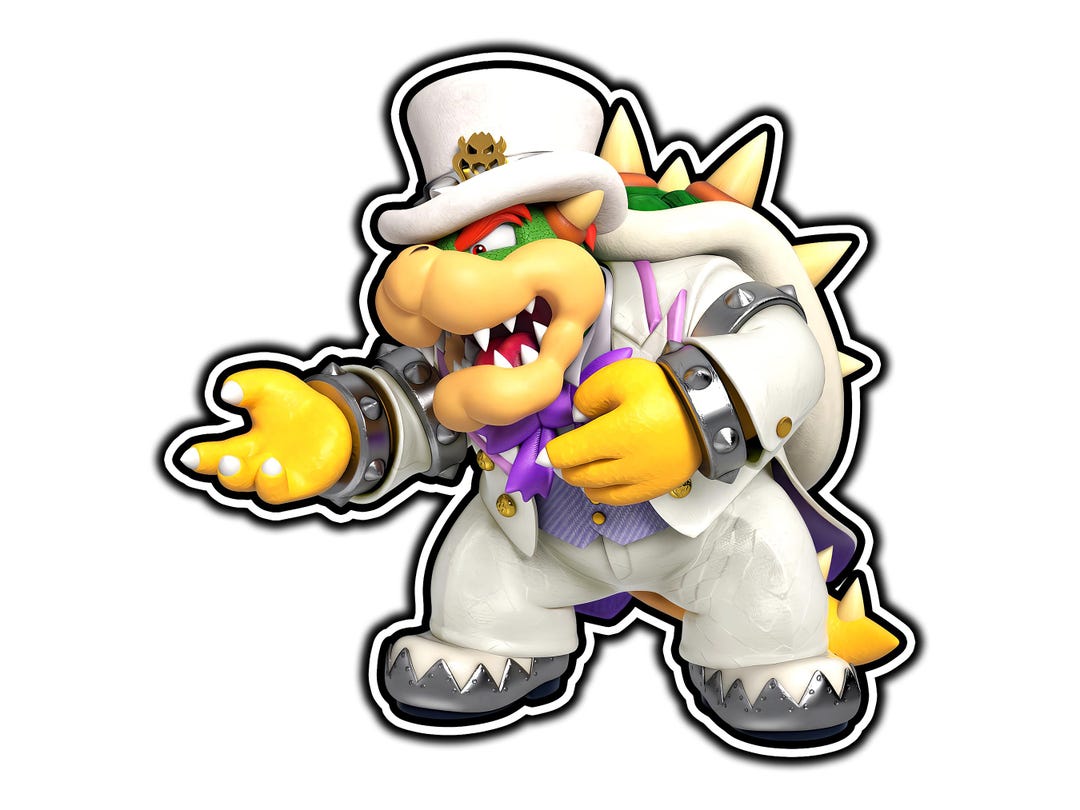 Bowser Wedding Super Mario Odyssey Sticker Die-cut, Water Proof ...