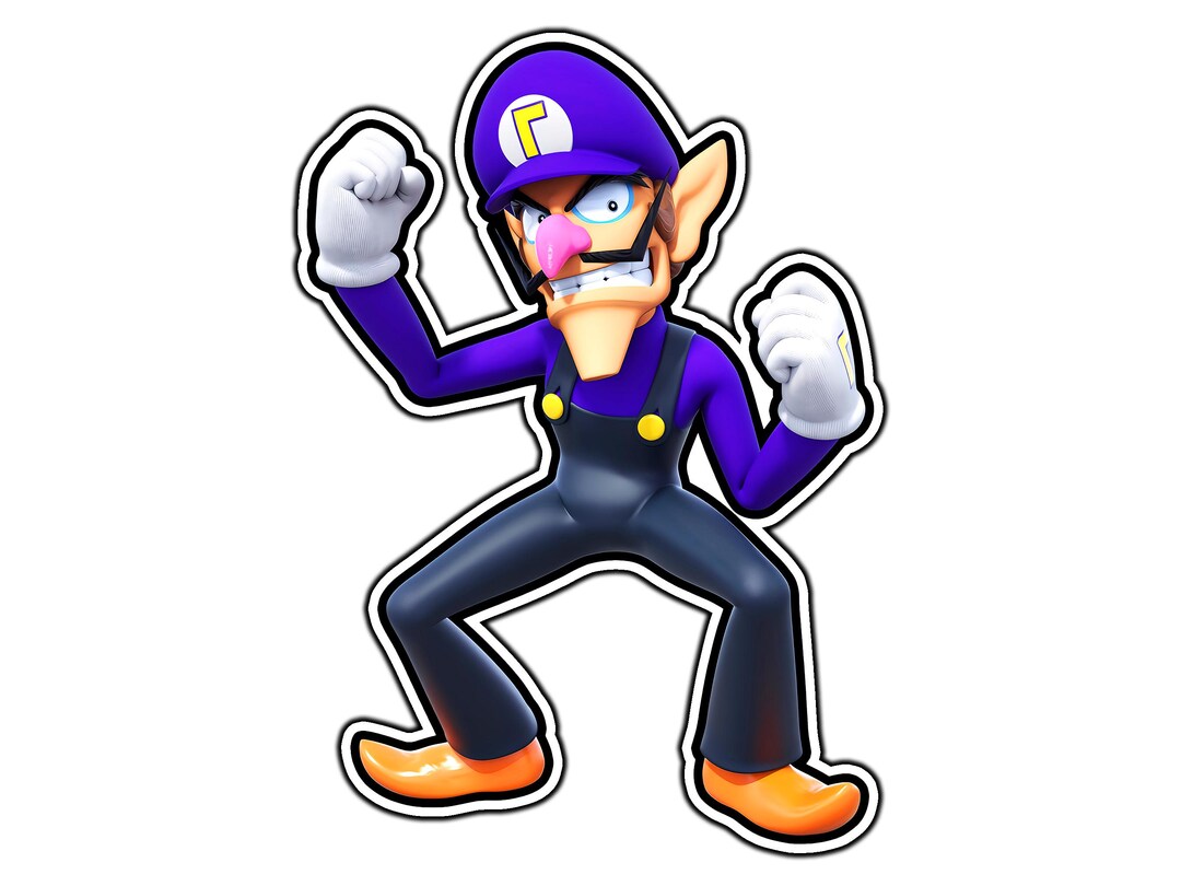 Waluigi Super Mario Party Sticker Die-cut, Water Proof, Weather Proof ...