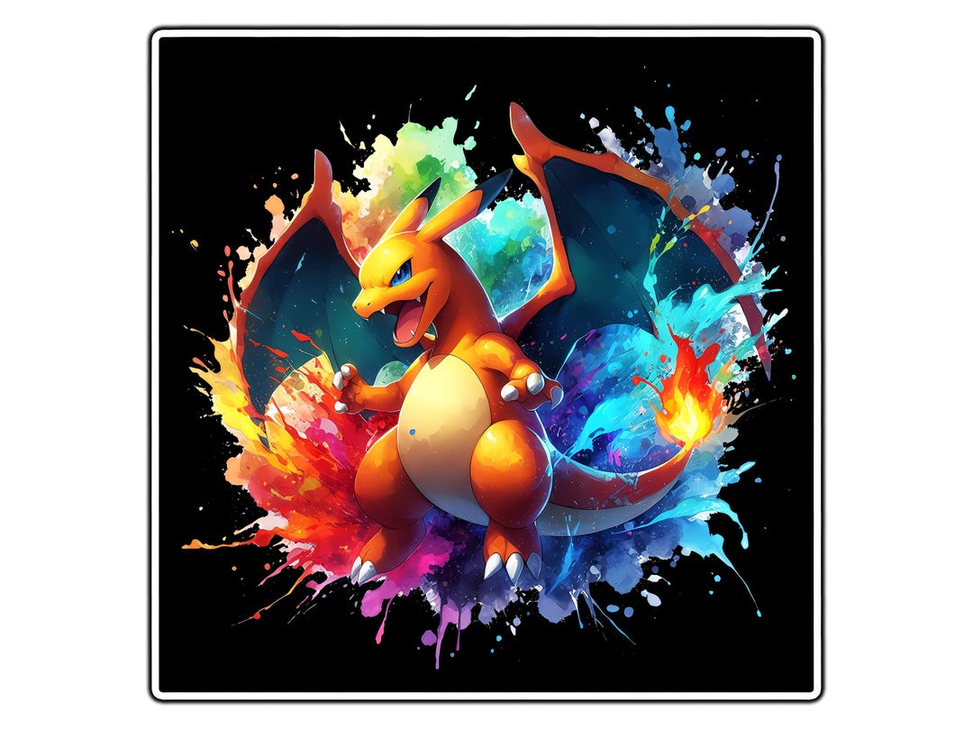 Charizard Paint Splash 2 Sticker Die-cut, Water Proof, Weather Proof ...
