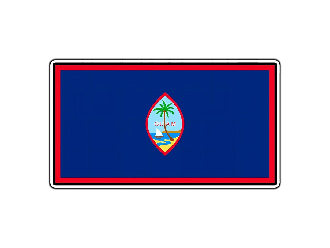 Guam Flag Sticker Die-cut, Water Proof, Weather Proof, Vinyl Sticker ...