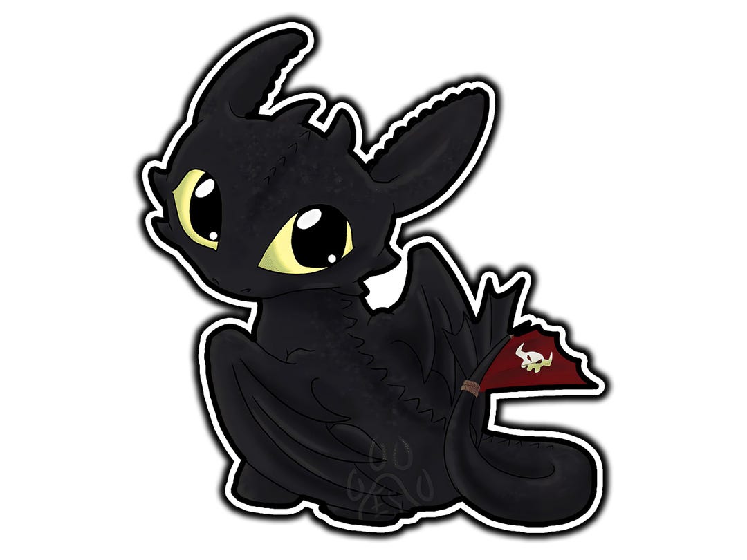 Toothless Dragon Chibi Sticker Die-cut, Water Proof, Weather Proof ...
