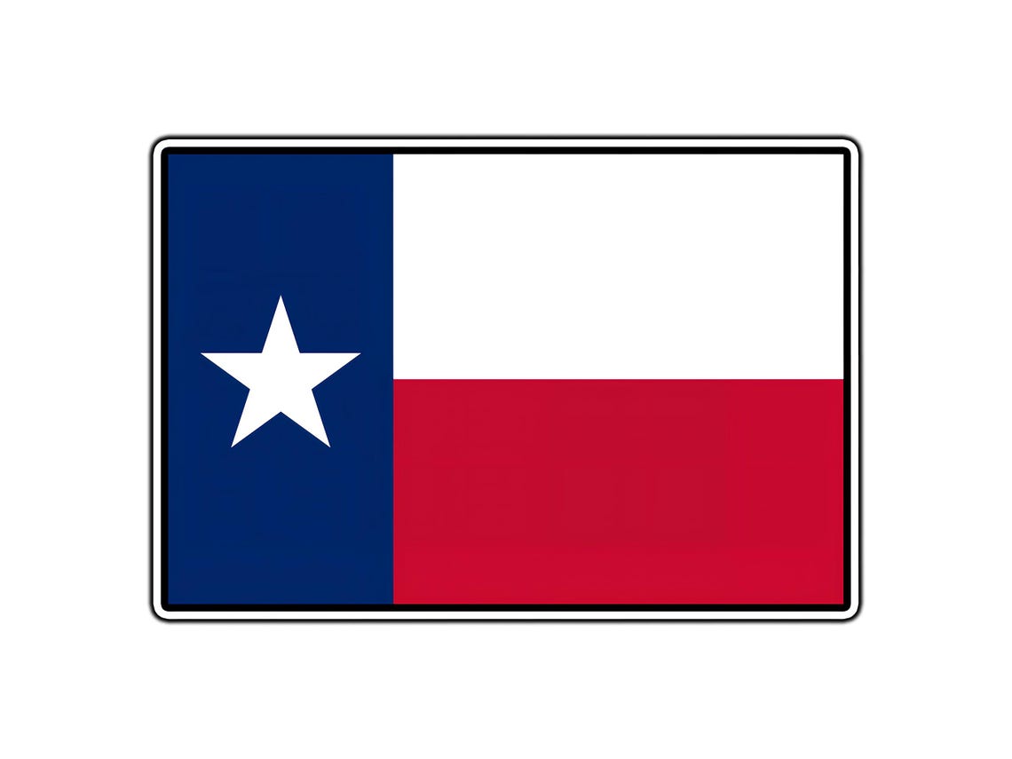 Texas State Flag Sticker Die-cut, Water Proof, Weather Proof, Vinyl ...