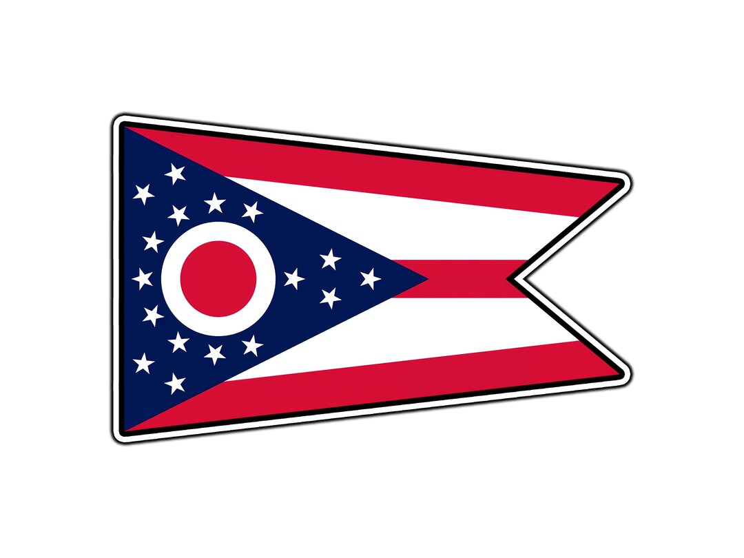 Ohio State Flag Sticker Die-cut, Water Proof, Weather Proof, Vinyl ...