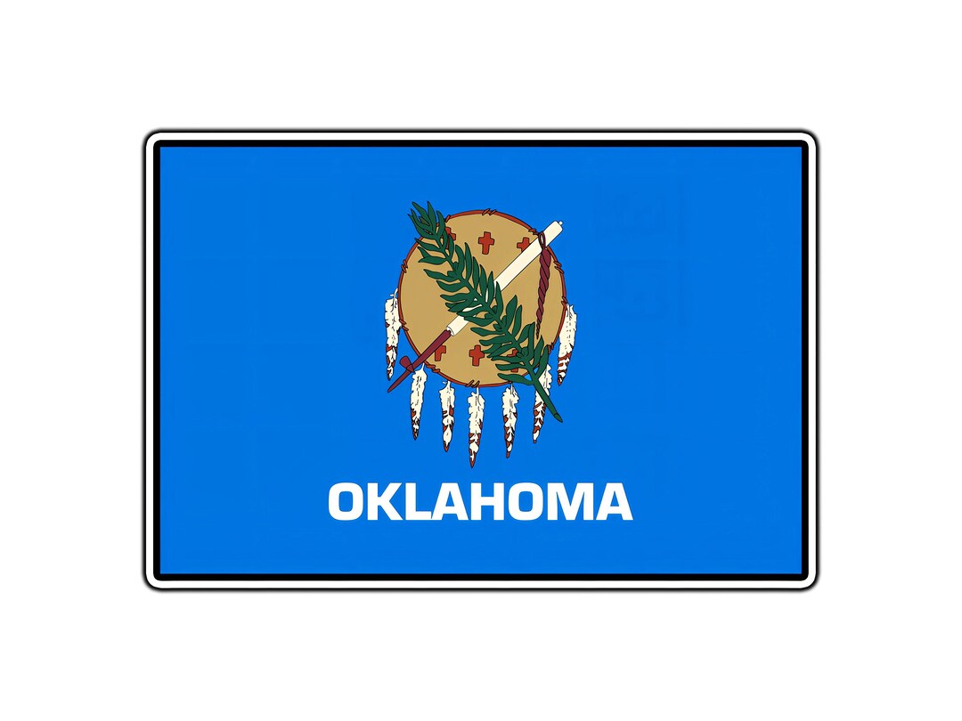 Oklahoma State Flag Sticker Die-cut, Water Proof, Weather Proof, Vinyl ...