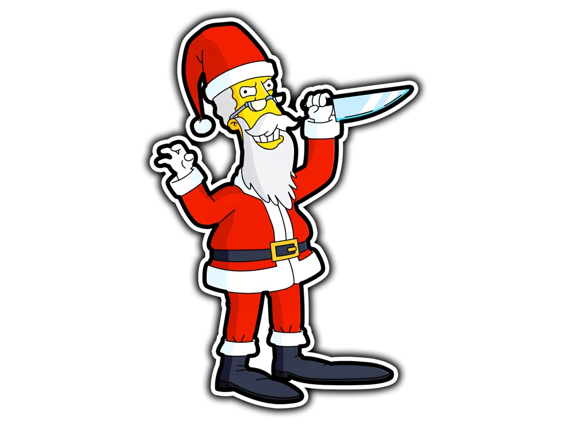Santa Sideshow Bob Sticker Water Proof, Weather Proof, Vinyl Sticker ...
