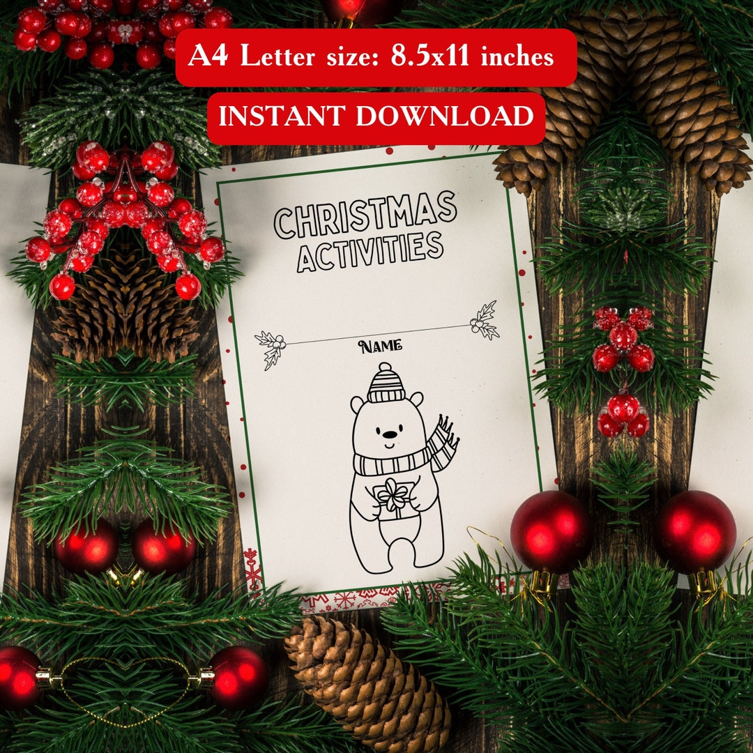 Printable Christmas Activity Sheets, Activity A4 Worksheets, Printable ...