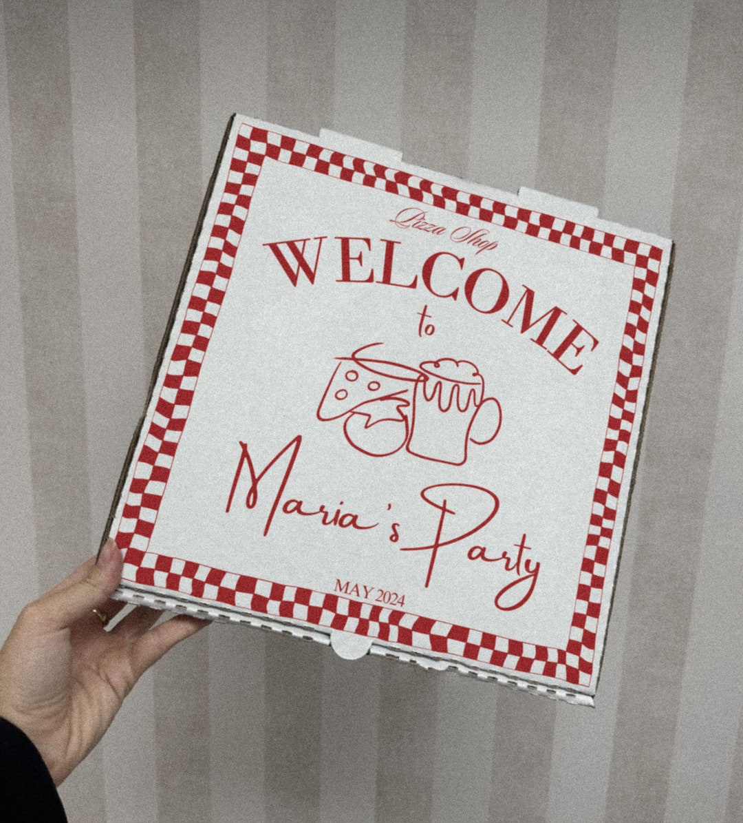 Personalized Party Pizza Box Template, Digital Pizza Party Custom Pizza ...