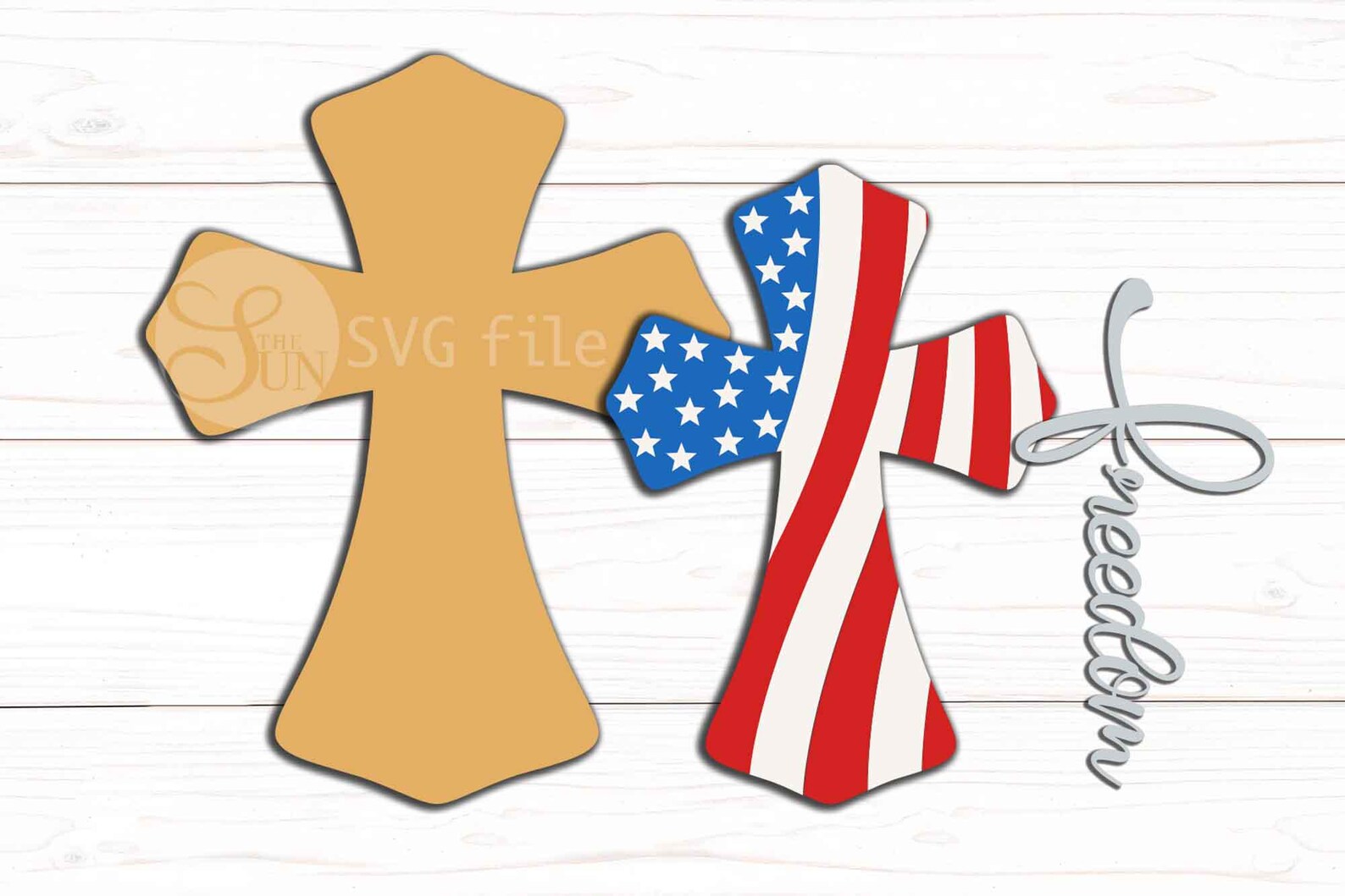 4th of July Cross Door Hanger Svg, Christian Cross Svg, Freedom Svg ...