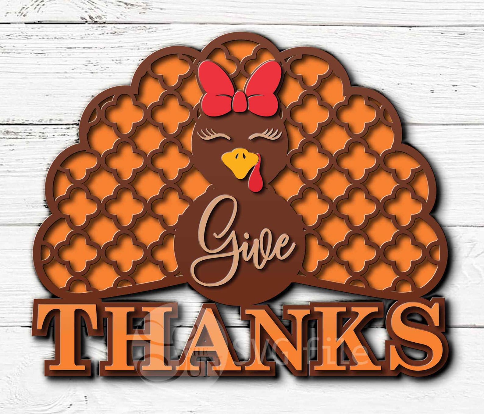 Turkey Door Hanger Svg Digital Download, Give Thanks Sign, Pumpkin Sign ...