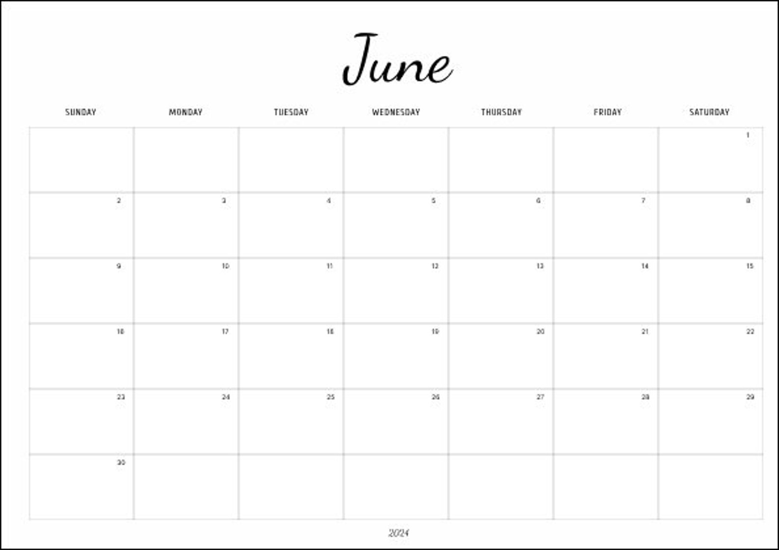 2023 - 2024 Calendar, Printable, Minimalist Simple Calendar - Etsy