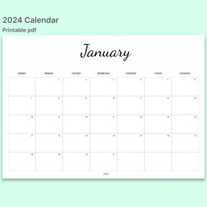 2023 - 2024 Calendar, Printable, Minimalist Simple Calendar - Etsy