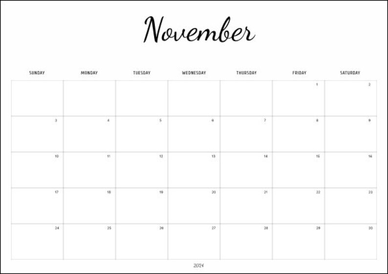 2023 2024 Calendar, Printable, Minimalist Simple Calendar - Etsy UK