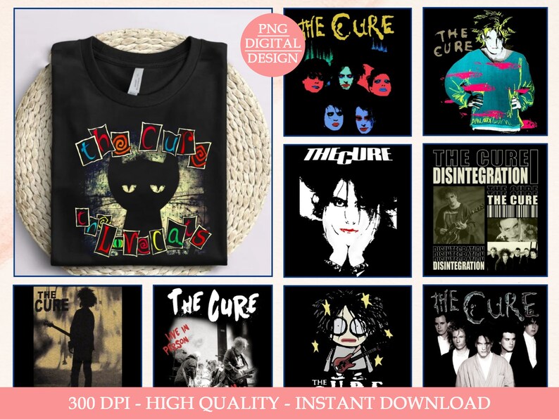 The Cure Band Png Bundle, the Cure Svg, Robert Smith Png, the Cure Tour ...