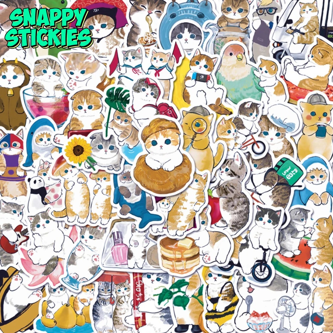 Cute Cat Stickers Kawaii Cat Stickers Orange Cat Stickers Japanese Cat ...