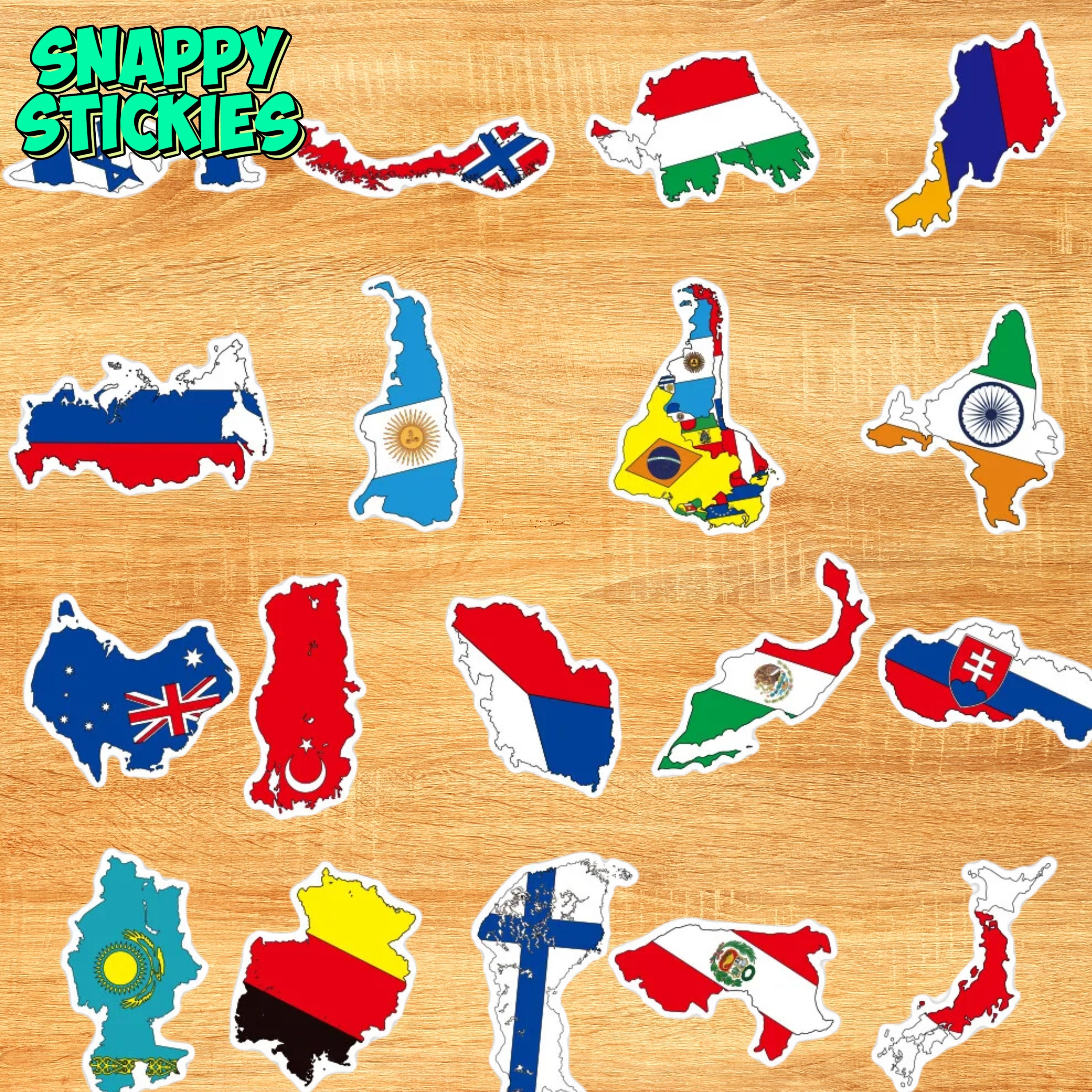 Country Stickers Pack World Countries Stickers Country Flags Stickers ...