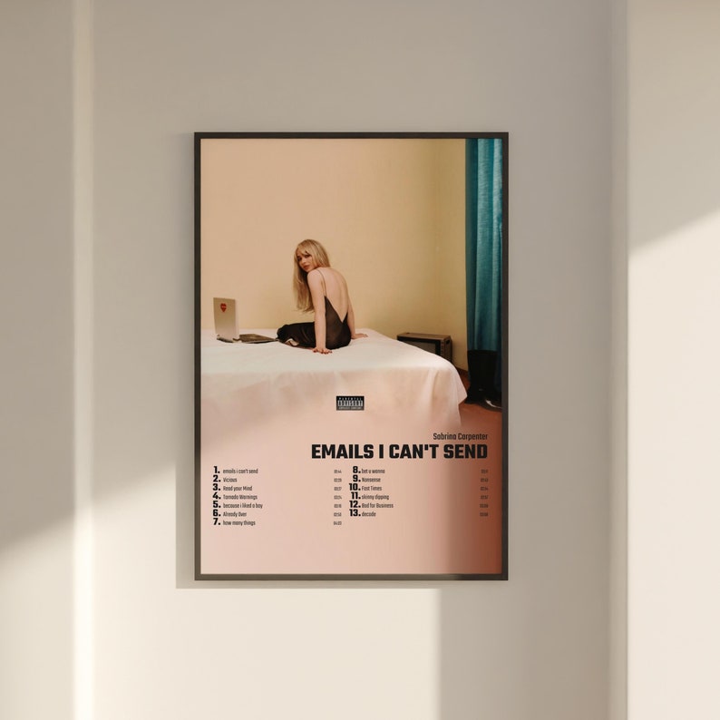 Sabrina Carpenter Emails I Can't Send Album Cover Poster - Etsy Australia