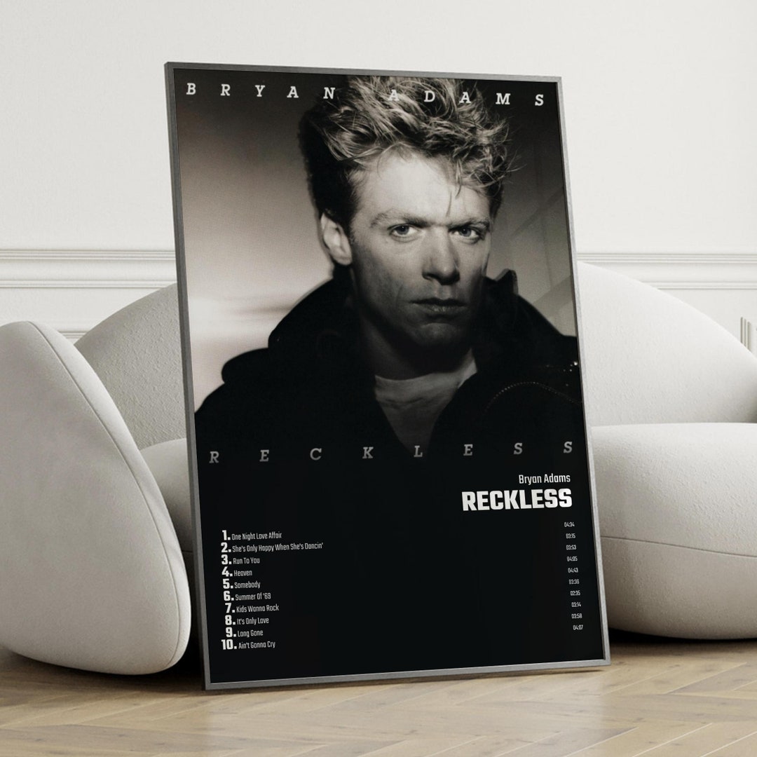 Bryan Adams Reckless Album Cover Poster Wall Art Bryan - Etsy