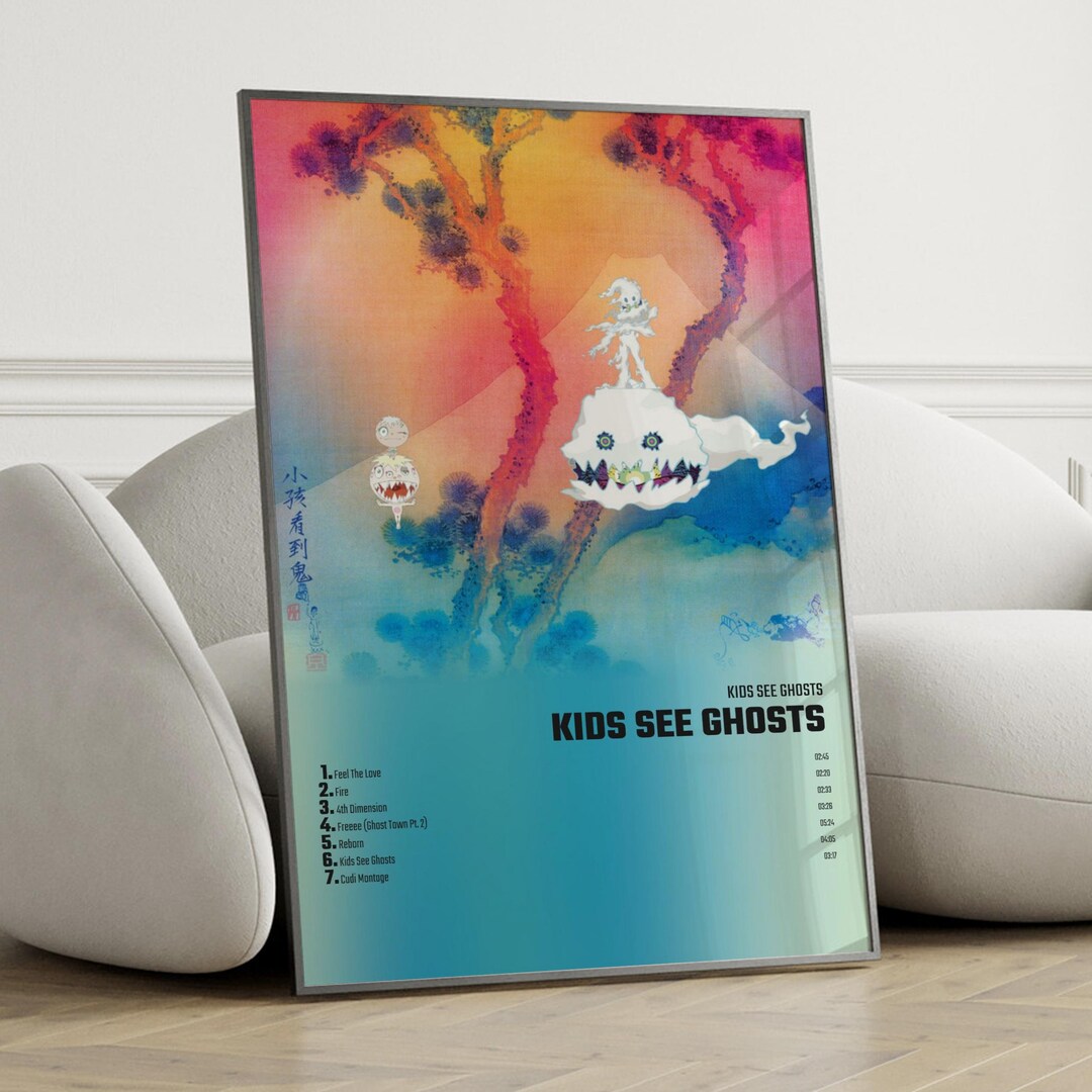 Kids See Ghosts Kids See Ghosts Album Cover Poster Wall Art, KIDS SEE ...