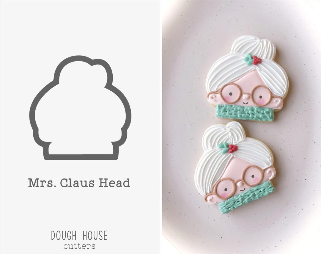 Mrs. Claus Head Cookie Cutter - Etsy