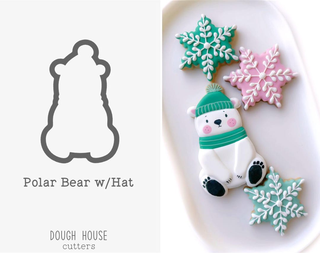 Polar Bear W/hat Cookie Cutter - Etsy